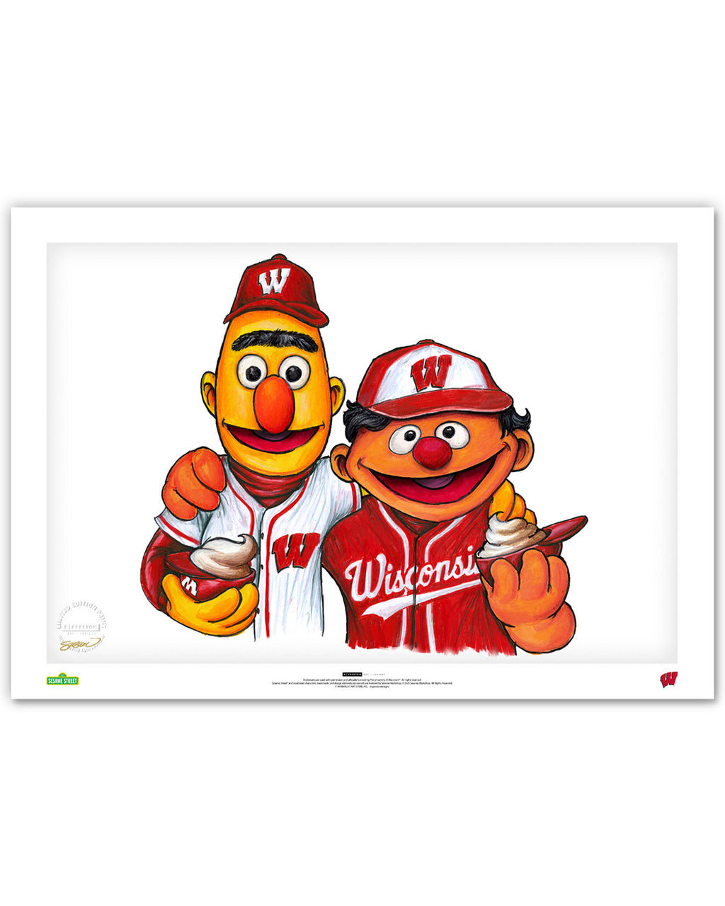 Sesame Street x University of Wisconsin - Bert and Ernie by S. Preston Art Print – S. Preston ...